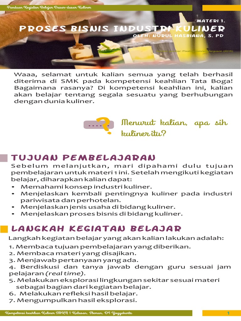 Dasar Kuliner 1 | PDF