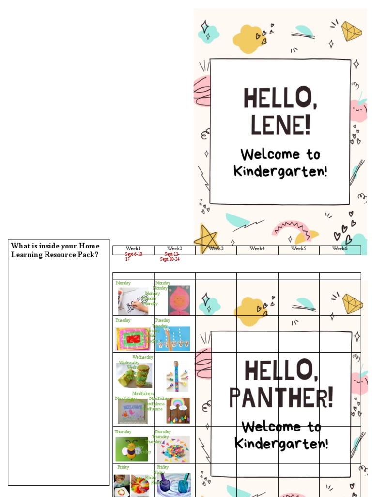 What Is Inside Your Home Learning Resource Pack?: Week1 Week2 Week3 ...