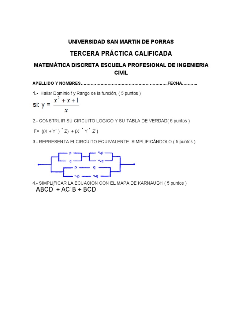 Tercera Practica Matematica Discreta | PDF