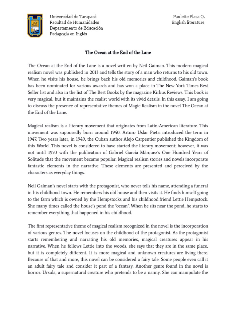 The Ocean at The End of The Lane Essay | PDF