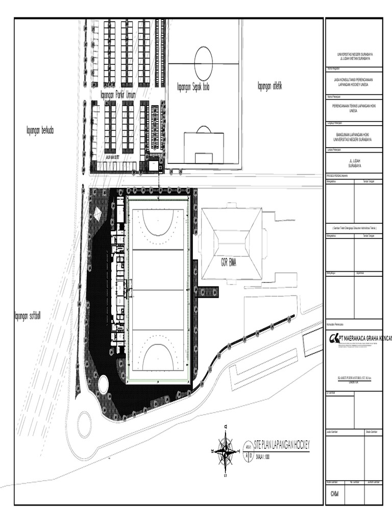 Site Plan Lapangan Hockey: Jalur Hijau Sutet | PDF