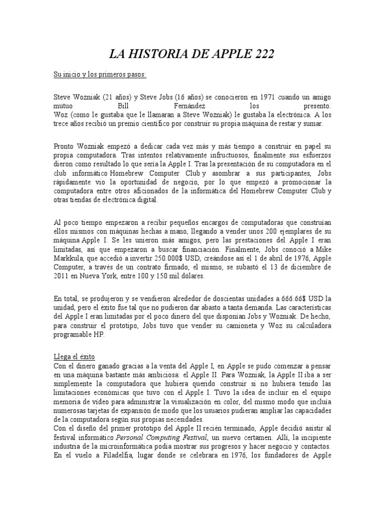 Historia y Éxito de Apple I y II | PDF | Apple Inc. | Macintosh