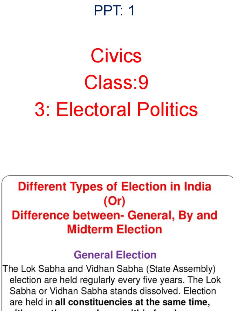 Electoral Politics in Class 9 Civics | PDF
