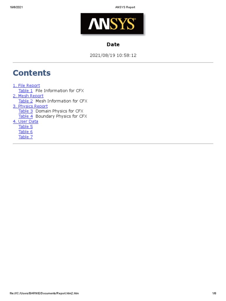 ANSYS Report | PDF | Fluid Dynamics | Turbulence