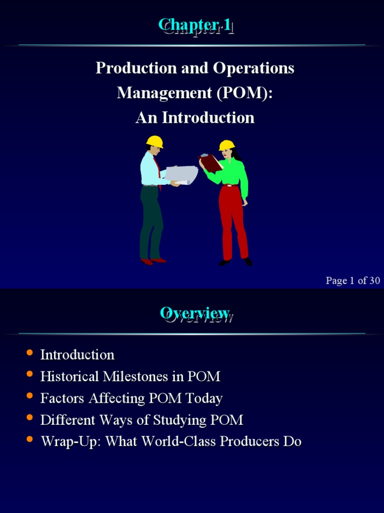 Production and Operations Management (POM) : An Introduction | PDF ...