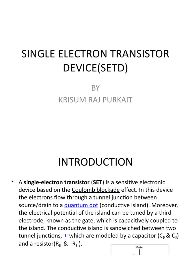 Single Electron Transfer Device (Setd) | PDF | Condensed Matter ...