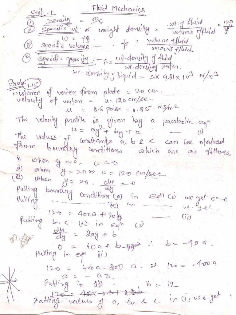 Formulas For Fluid Mechanism and Its Example | PDF
