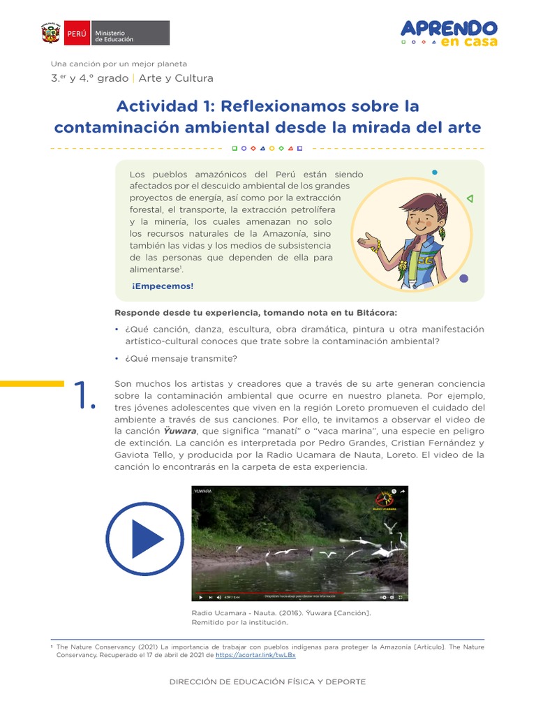 Exp6 Secundaria 3y4 Seguimosaprendiendo Arte Actividad1 | PDF | Entorno ...