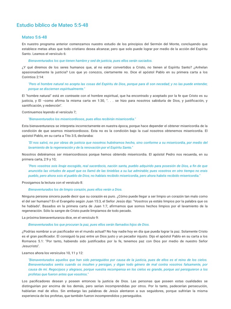 Mateo - 5 5-48 | PDF | Cristo (título) | Jesús
