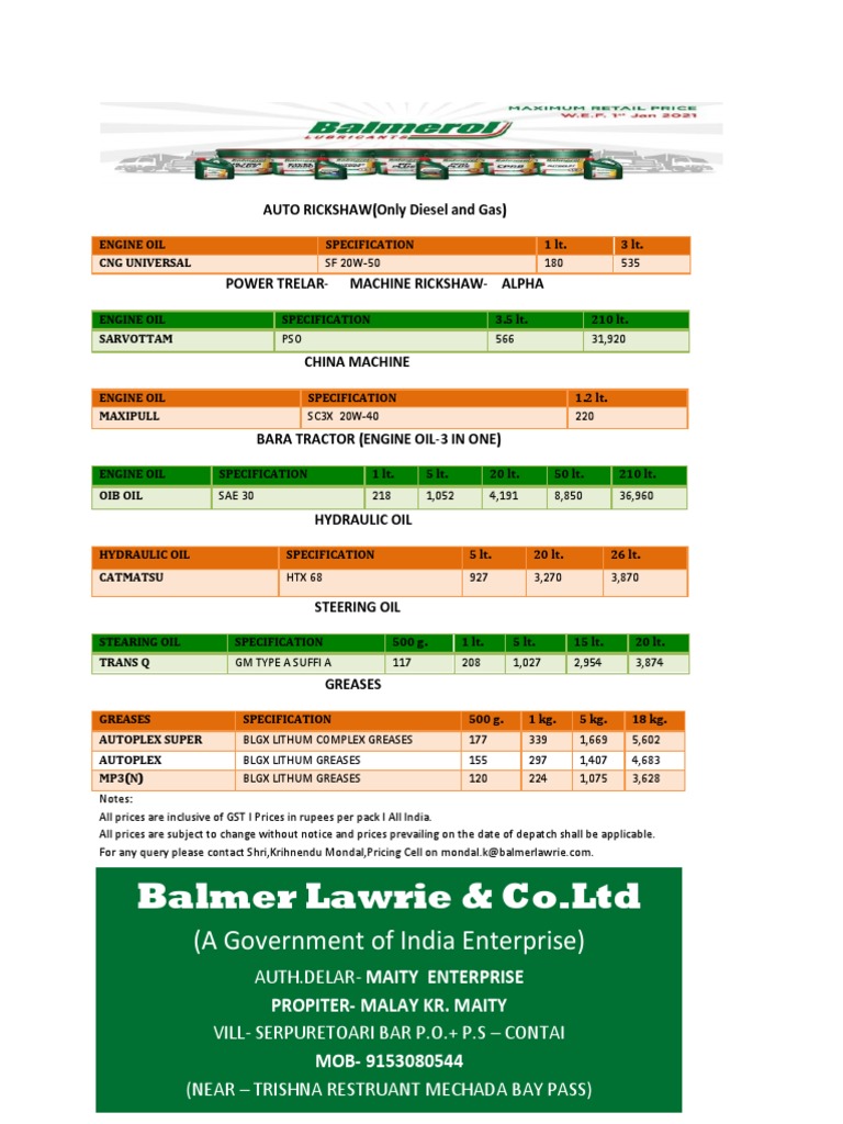 Balmer Lawrie & Co - LTD: (A Government of India Enterprise) | PDF ...