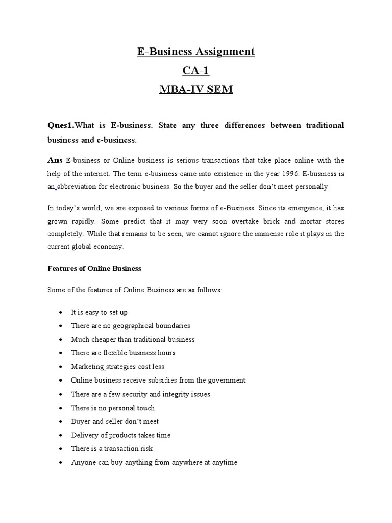 E Business Assignment | PDF | E Commerce | Procurement
