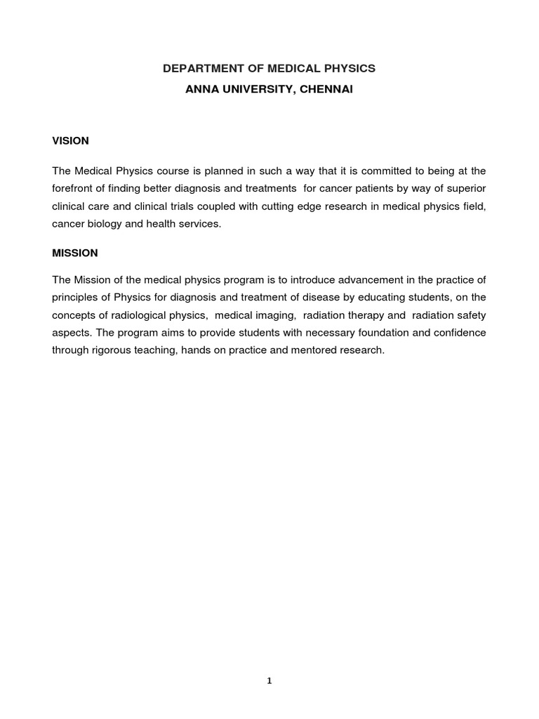 M.SC - Medical Physics | PDF | Medical Physics | Dosimetry