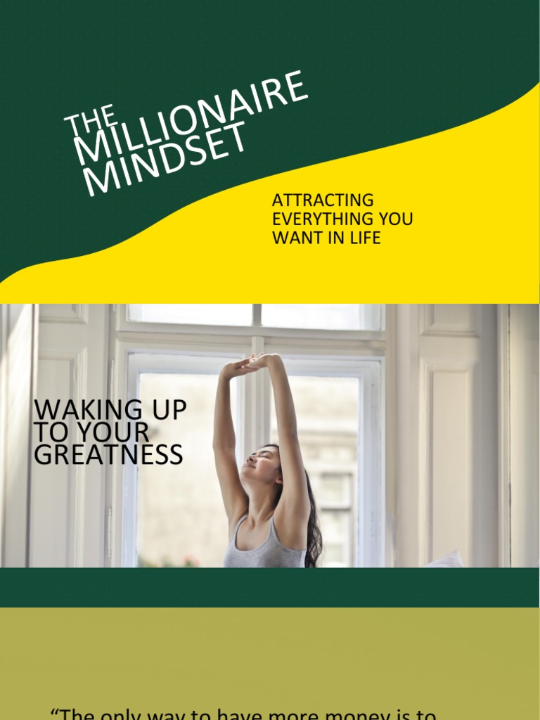 The Millionaire Mindset Pdf Deck Pdf Dream Psychological Concepts