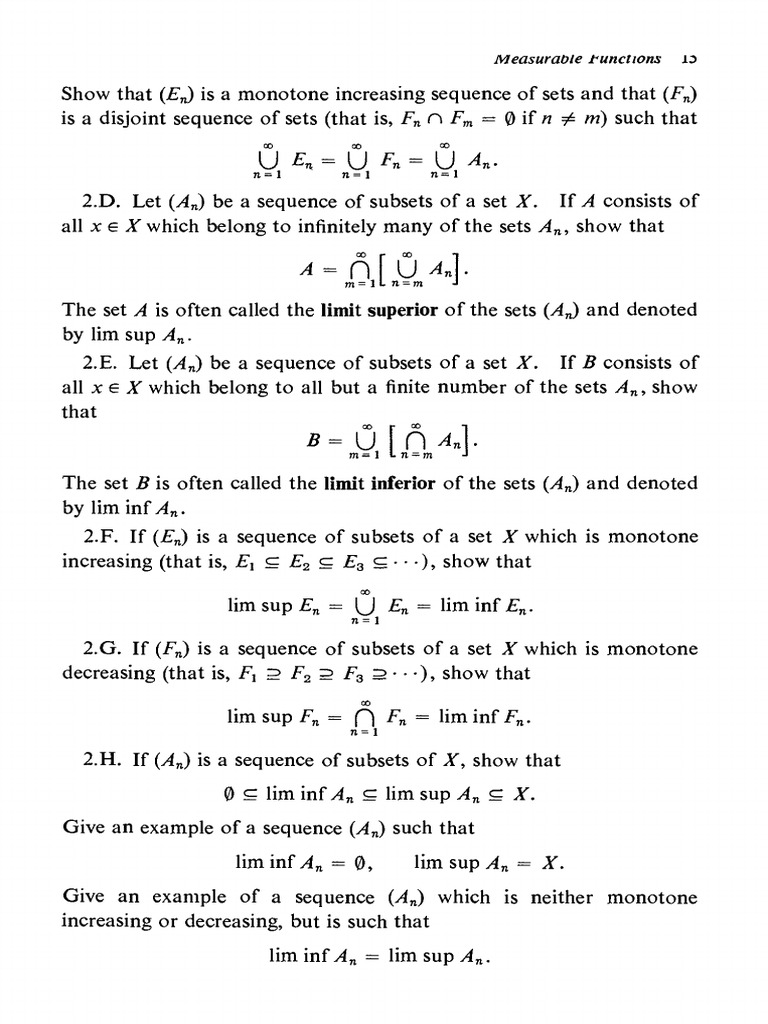 FN Y An-: Lim Sup FN NFN Lim Inf FN | PDF | Sequence | Real Analysis