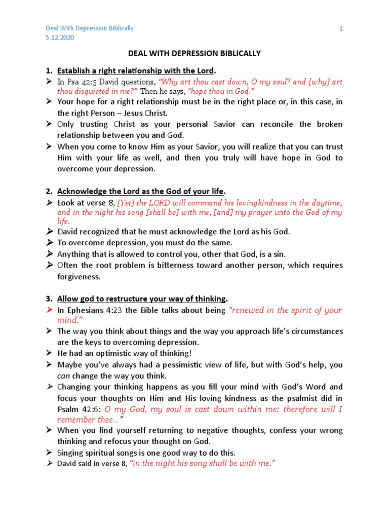 Deal With Depression Biblically | PDF | Jesus | God