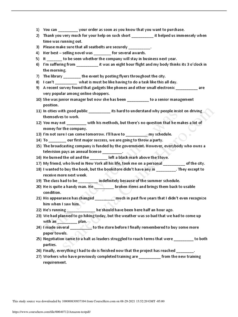 Amazon Test PDF | PDF