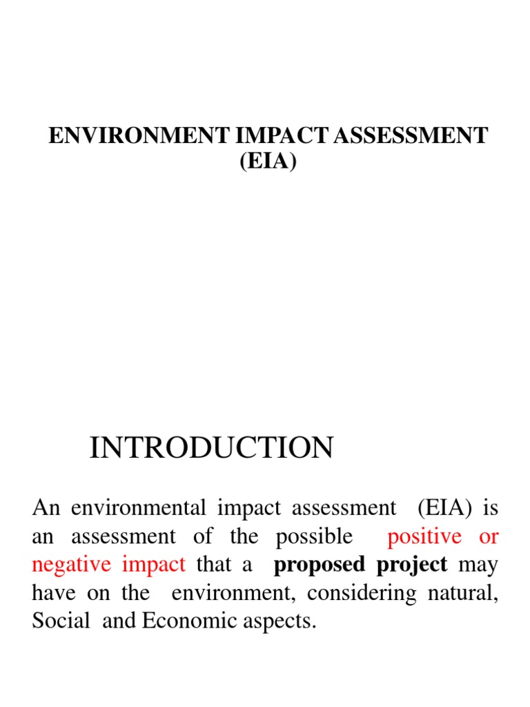Environment and Ecology - EIA - Class 4 | PDF | Environmental Impact ...