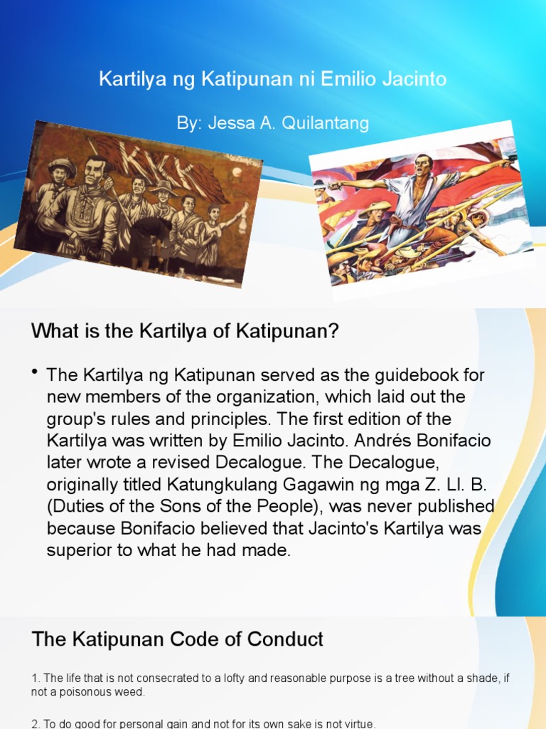 Principles of the Kartilya ng Katipunan | PDF