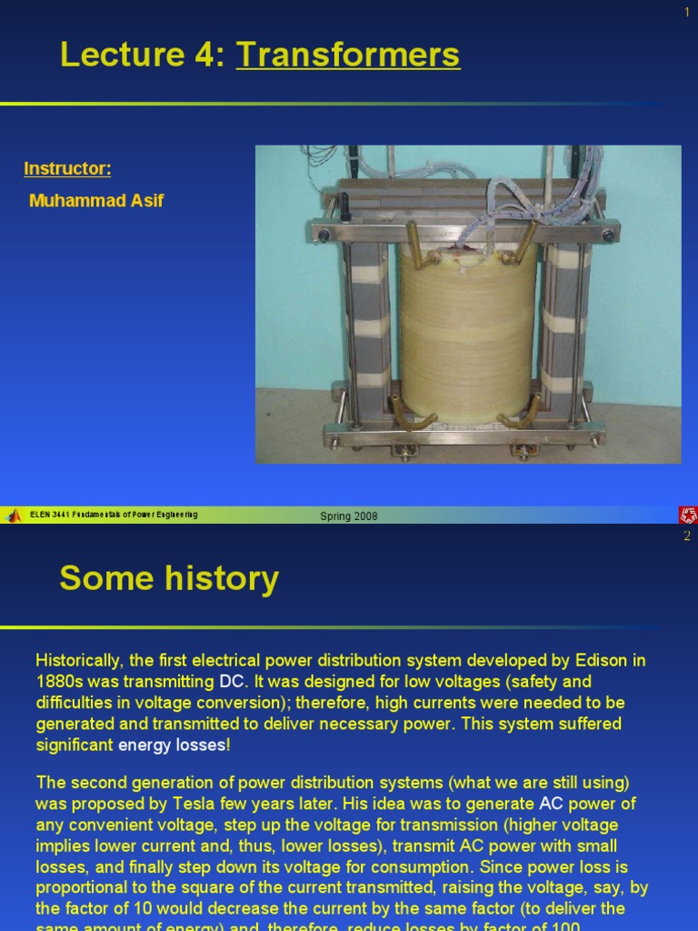 Lecture 04 - Transformers | PDF | Transformer | Alternating Current
