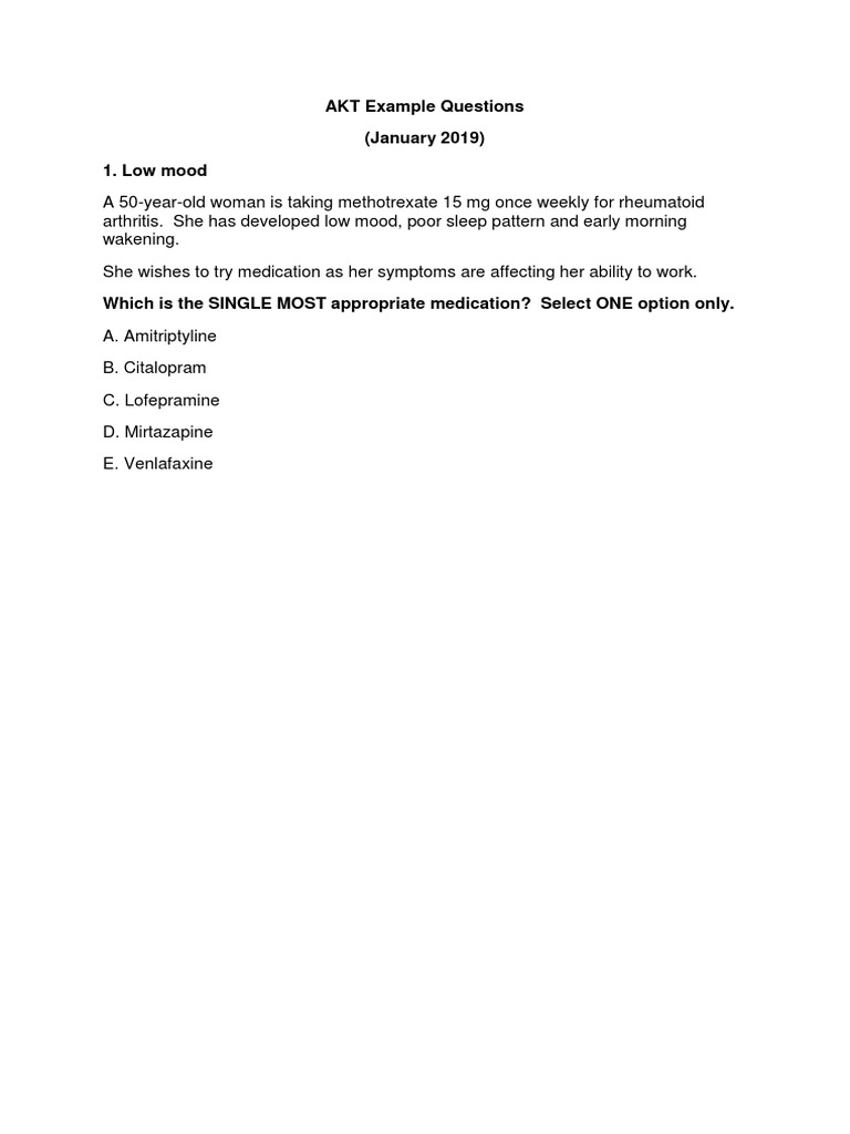 AKT Sample Questions 2019 | PDF | Prediabetes | Alanine Transaminase