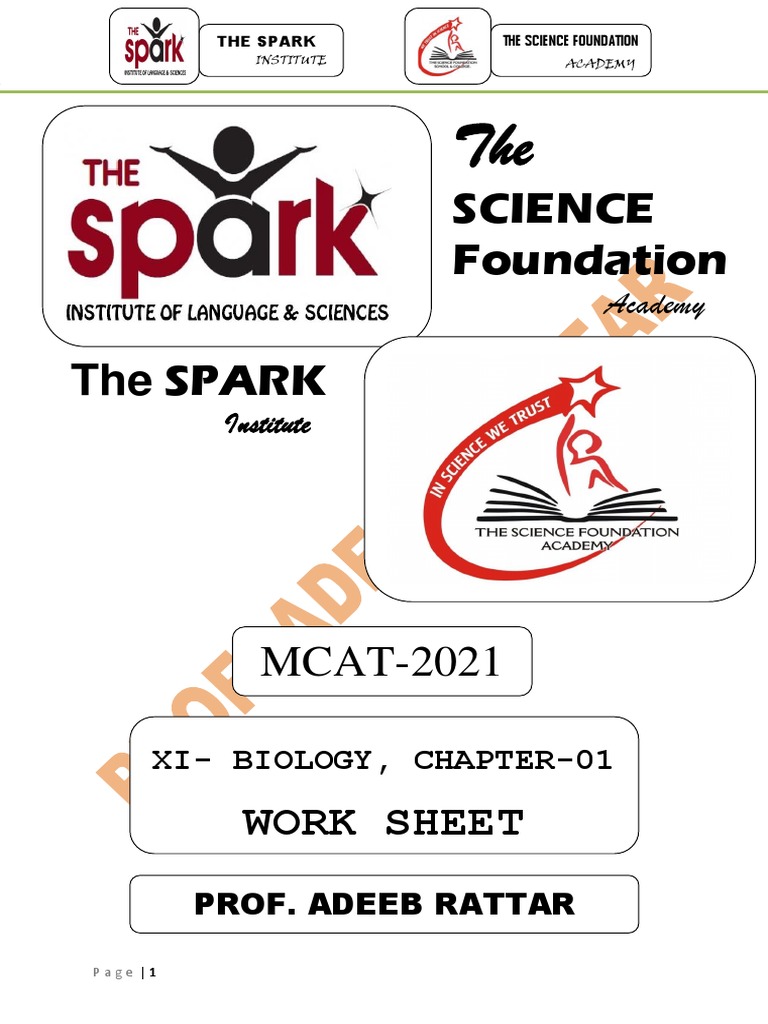 XI BIO CH# 1 Worksheet 01 Sir Adeeb Rattar - 1 | PDF | Biological Pest ...