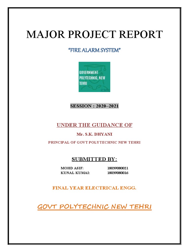 Major Project Report: "Fire Alarm System" | PDF