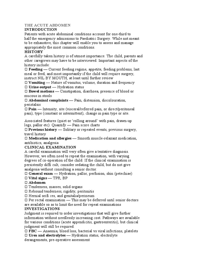 Paeds Surgery 1 | PDF | Pain | Medicine