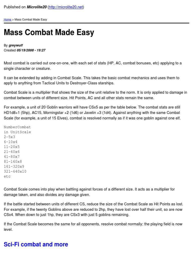 Mass Combat Made Easy: Sci-Fi Combat and More | PDF | Elf (Dungeons ...