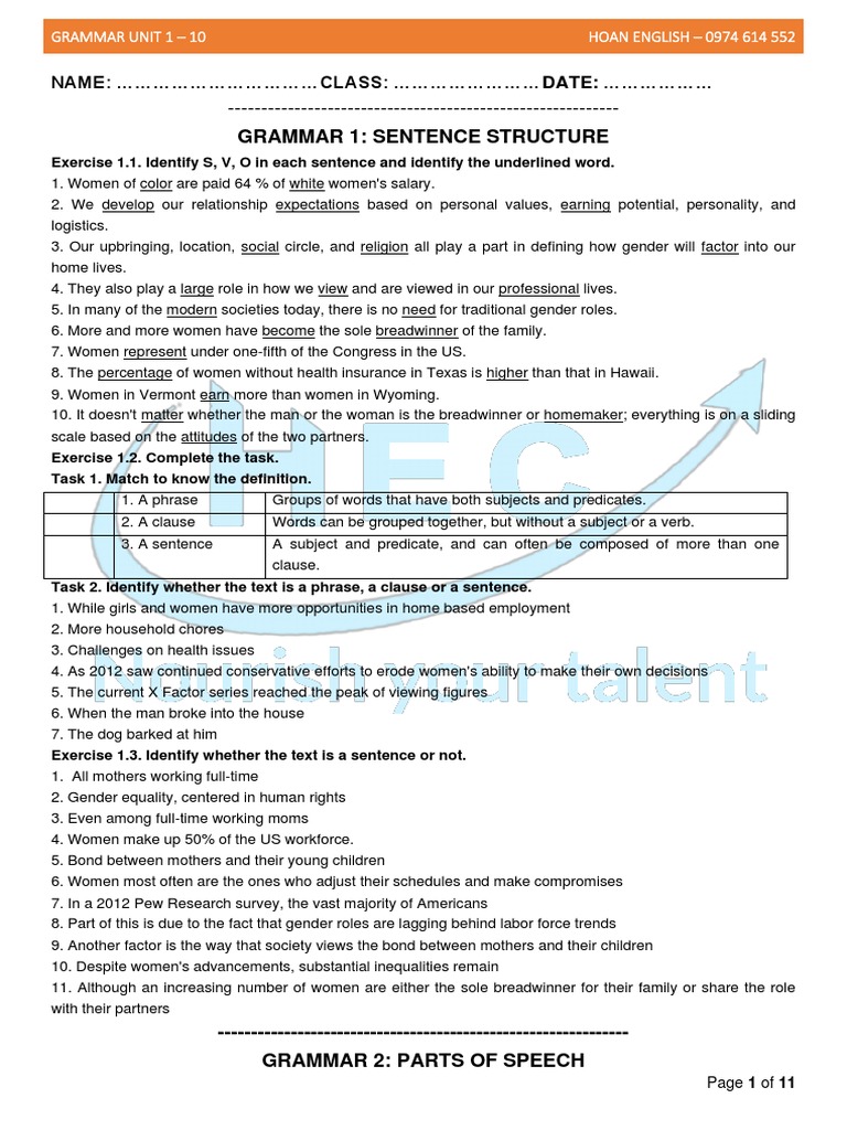 1.R-Advanced Grammar Unit 1-10 | PDF | Adjective | Noun