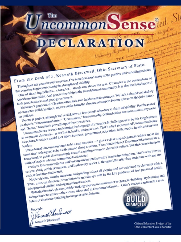 Kenneth Blackwell - Uncommon Sense | PDF | Forgiveness | Virtue