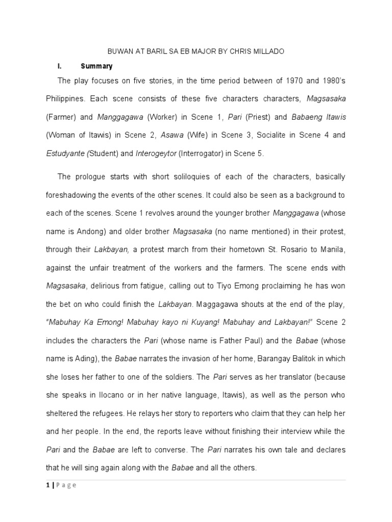 Buwan at Baril Sa Ej Major by Chris Millado | PDF | Tempo