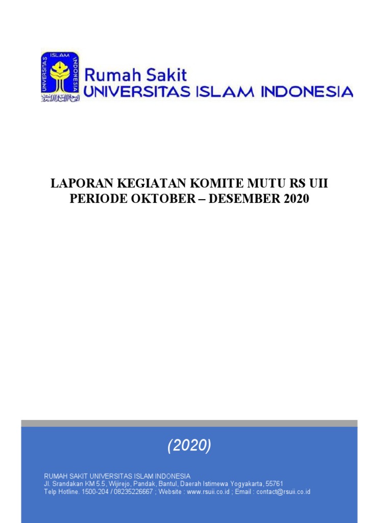 Laporan Kegiatan Komite Mutu Rs Uii Oktober - Desember 2020 | PDF