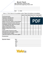 MHE Checklist | PDF | Forklift | Elevator
