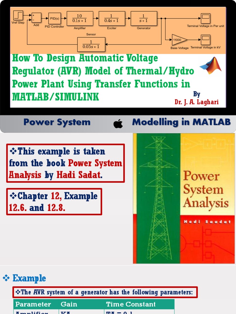 How To Design Automatic Voltage Regulator Avr Model Of Thermalhydro Power Plant Using Transfer 