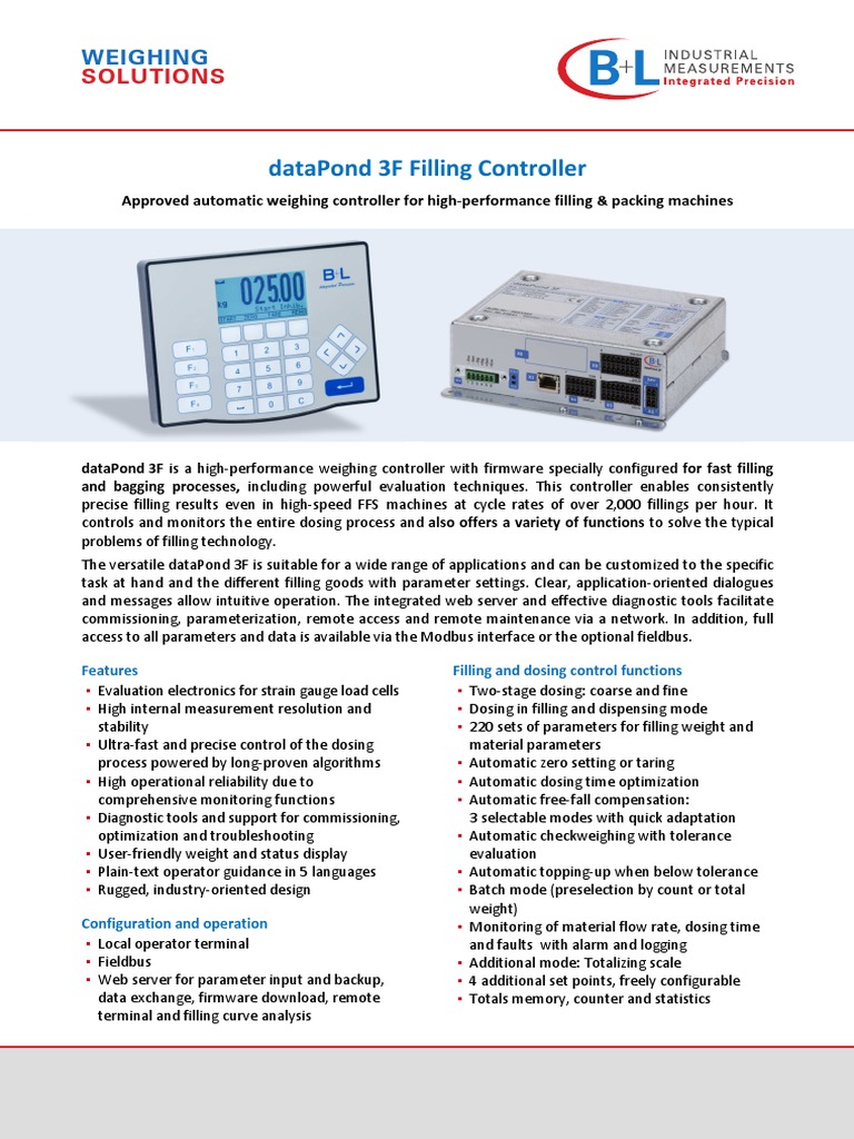 Datapond 3F Filling Controller: Solutions | Download Free PDF ...