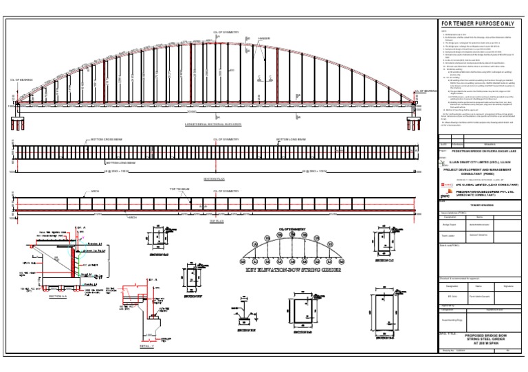Bowstring Steel Girder Bridge Design | PDF | Construction | Welding