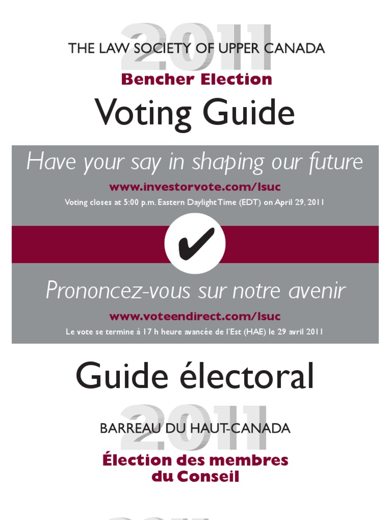 LSUC Voter Guide | PDF | Advocate | Lawyer
