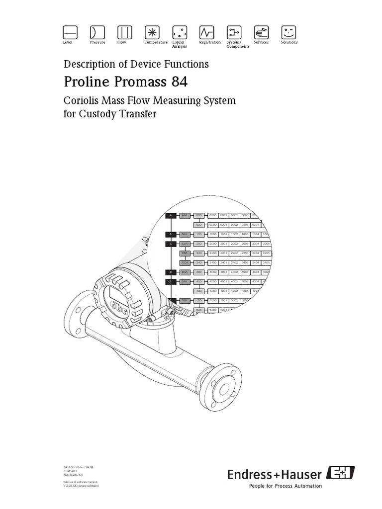 Endress+Hauser Proline Promass 84 Hart - Description | PDF | Subroutine ...