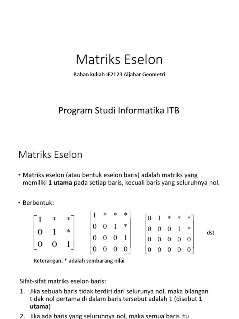 Matriks Eselon | PDF