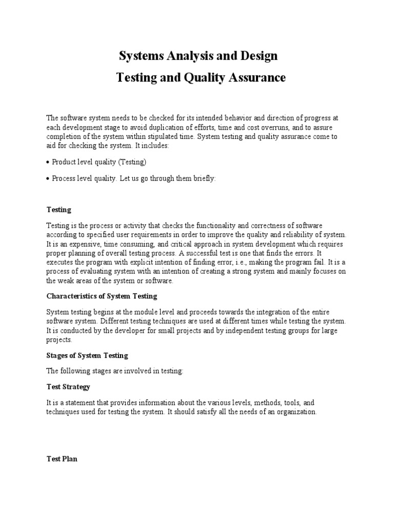 Testing and Quality Assurance Processes for Ensuring Software ...