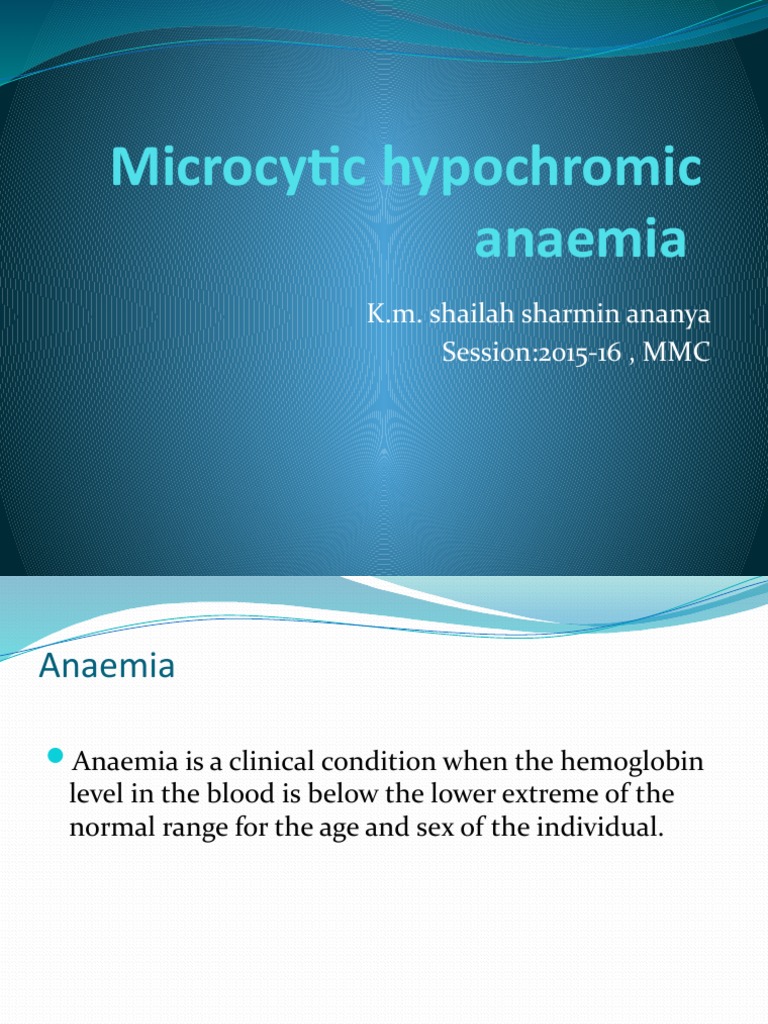 Microcytic Hypochromic Anaemia Pdf Anemia Medical Specialties