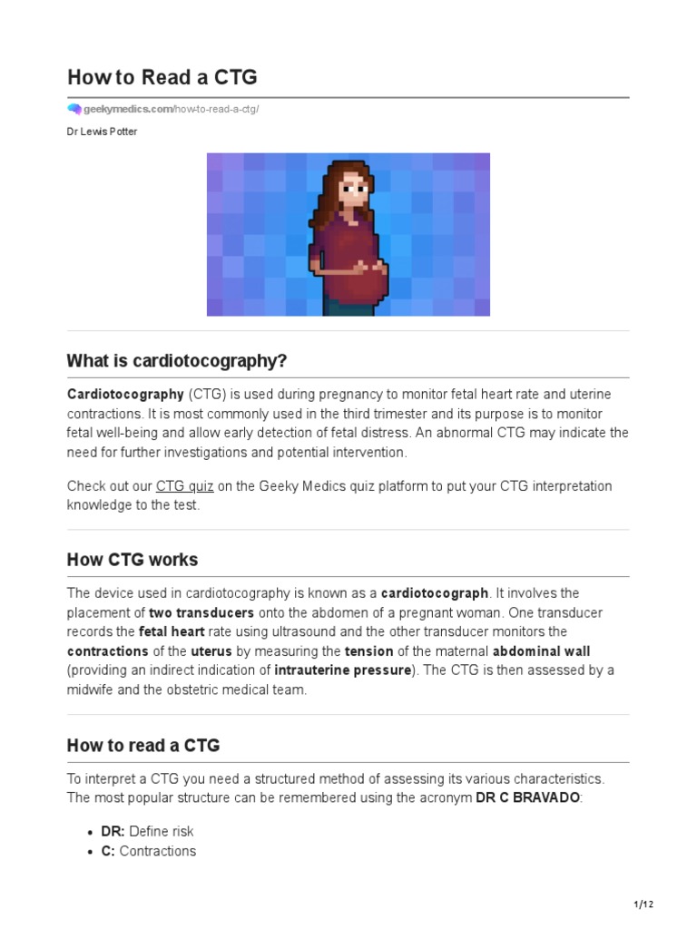 How To Read A CTG | PDF | Pregnancy | Fetus