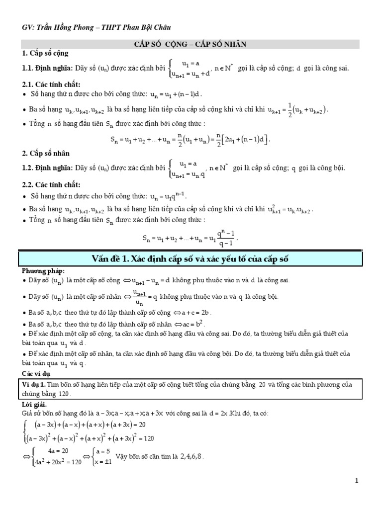 Cap So Cong - Cap So Nhan | PDF