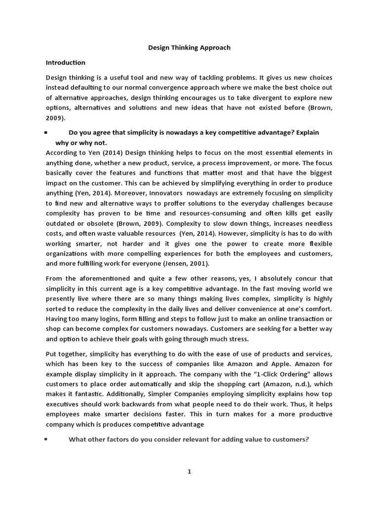 Design Thinking Assignment | PDF | Customer Experience | Design Thinking