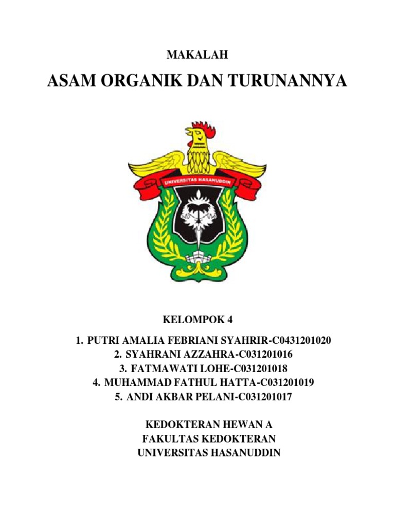 Makalah Asam Organik Dan Turunannya-Kelompok 4 | PDF