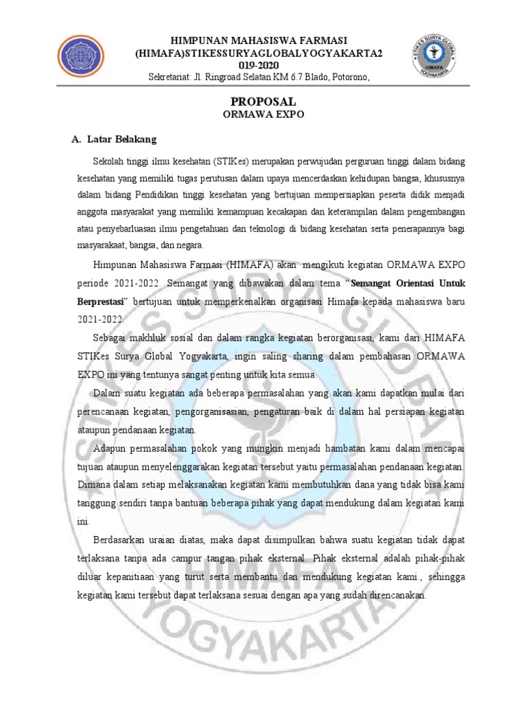 PROPOSAL ORMAWA EXPO HIMAFA New-4 | PDF