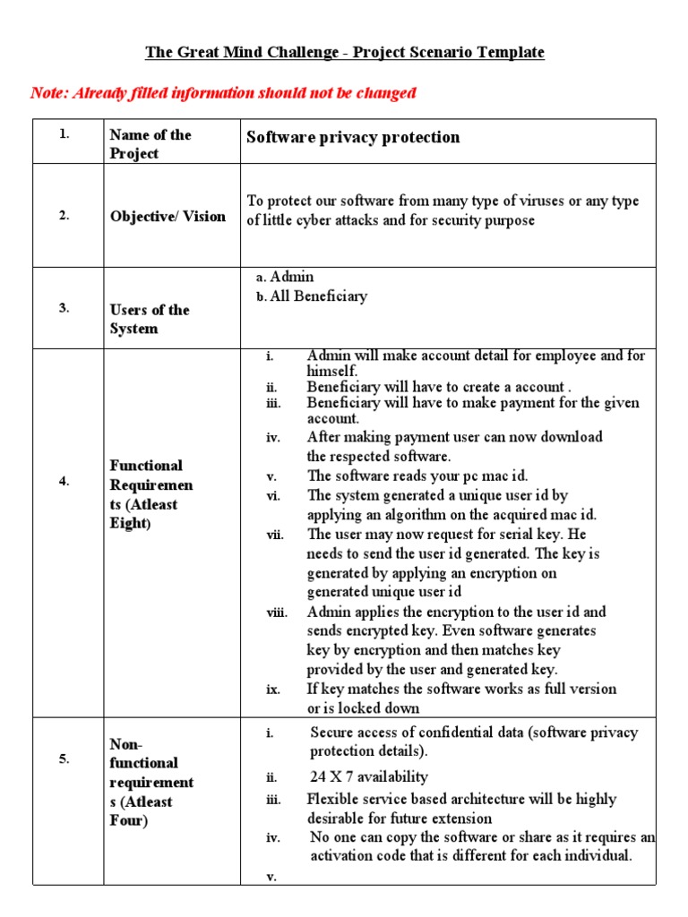Software Privacy Protection: The Great Mind Challenge - Project ...