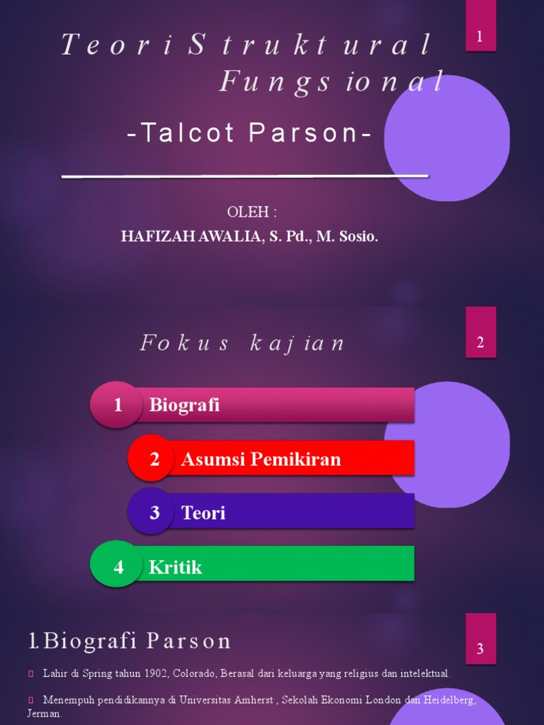 Teori Struktural Fungsional-Talcott Parsons | PDF