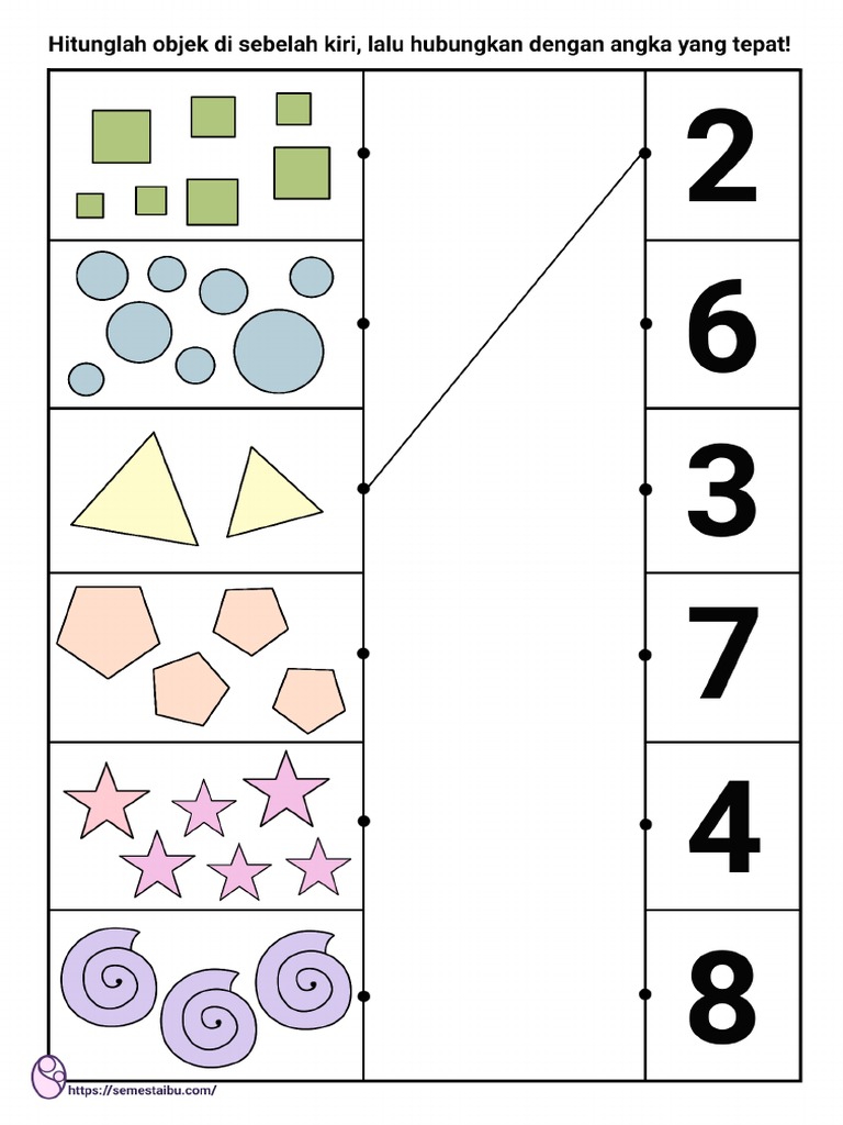 Lembar Kerja Anak TK Paud Berhitung 10 | PDF