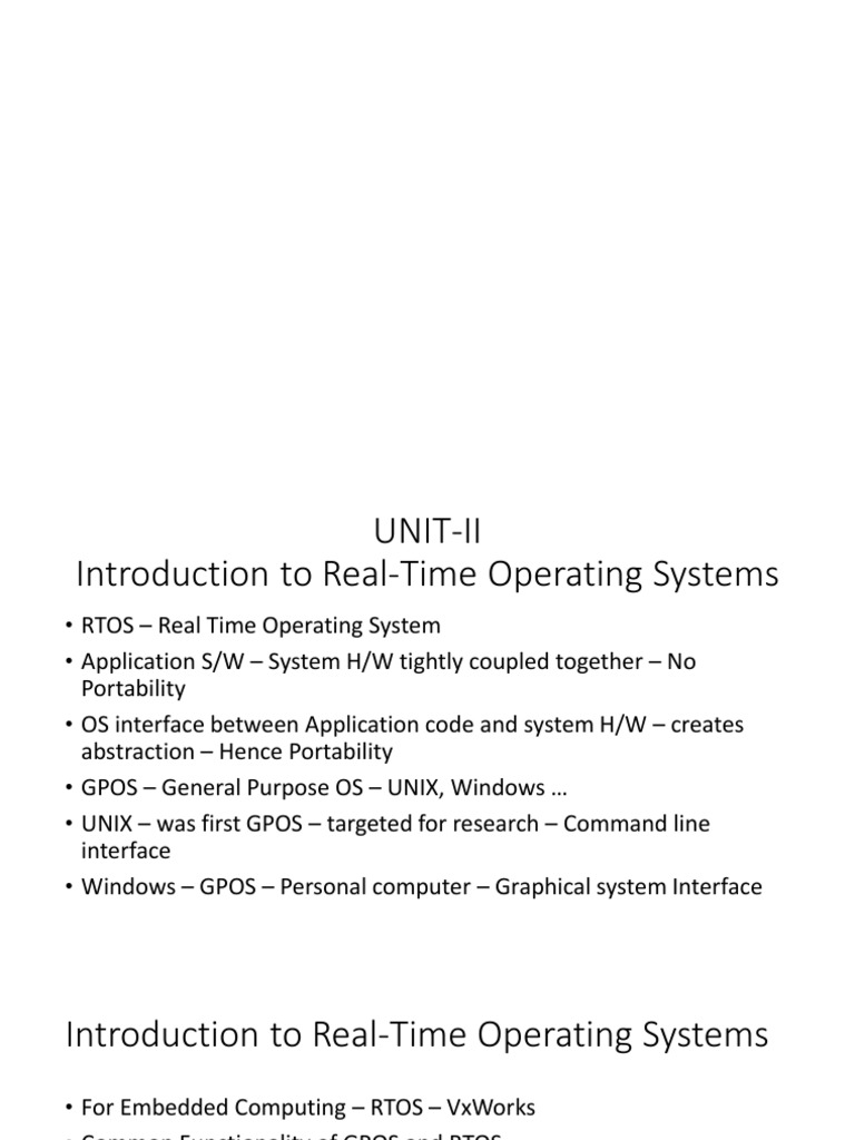 ES&RTOS Unit-2 | PDF | Scheduling (Computing) | Operating System